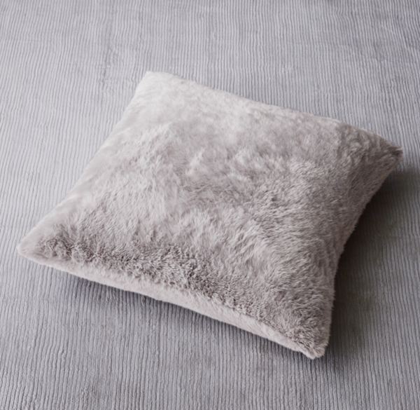 Luxe Faux Fur Floor Pillow - Grey Fox