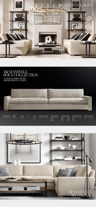 Rh Maxwell Sofa Collection | Baci Living Room