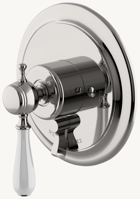 Waterworks Julia Pressure Balance With Diverter Trim With White ...