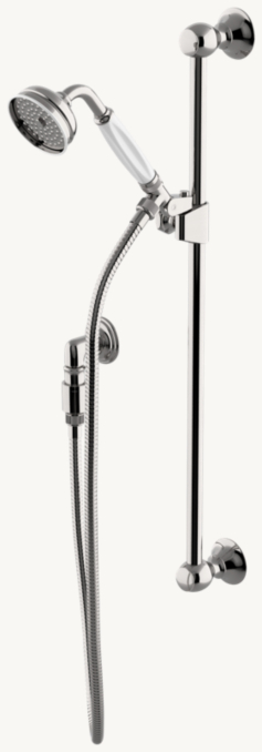 Waterworks Julia Handshower On Bar With White Porcelain Handle | RH