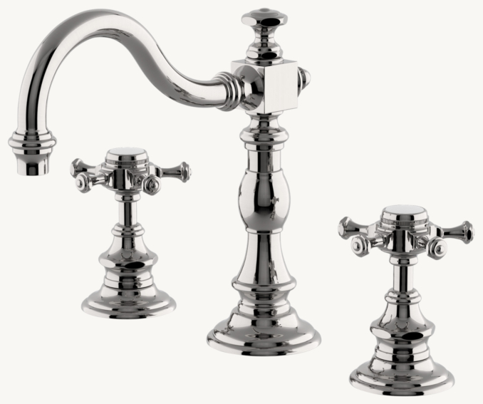 Waterworks Julia Deck-Mounted Marquee Lavatory Faucet With Metal Cross ...