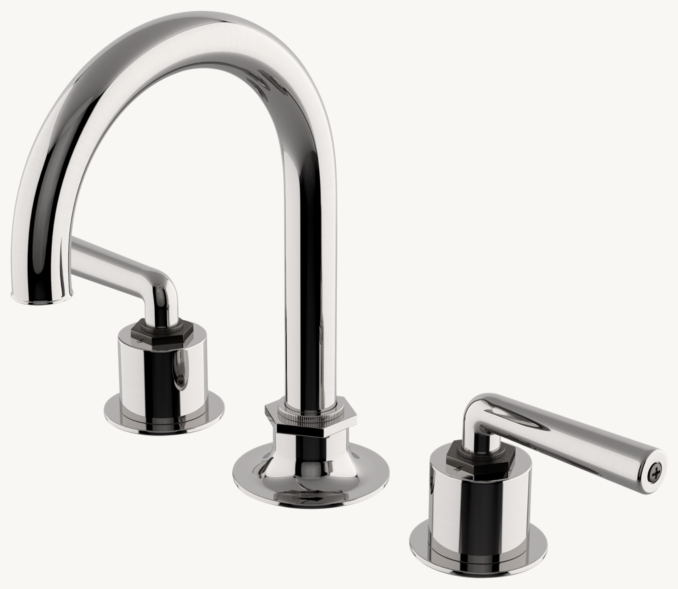Waterworks Henry Gooseneck Lavatory Faucet With Two-Tone Lever Handles | RH