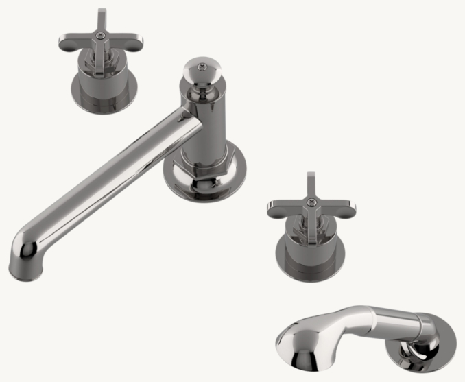 Waterworks Henry Low-Profile Concealed Tub Filler With Handshower And ...
