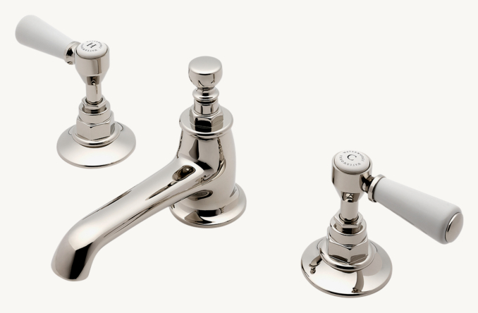 Waterworks Highgate Lavatory Faucet With Porcelain Lever Handles | RH