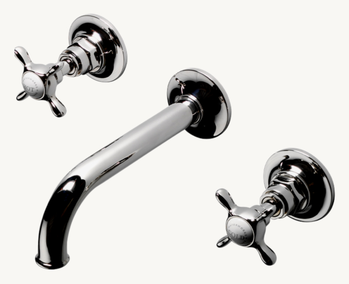 Waterworks Easton Vintage Low-Profile Three-Hole Wall-Mounted Lavatory ...