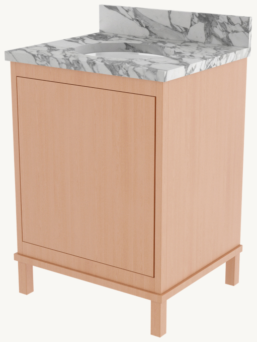 Waterworks Alta Single Vanity With Square Legs With Mrlvhu Sink And ...