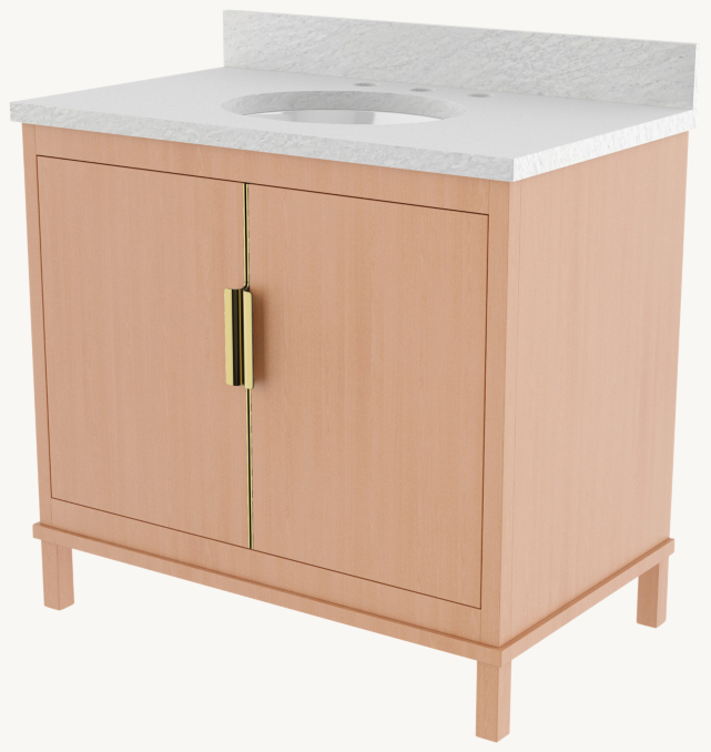 Waterworks Alta Integrated Single Vanity With Square Legs And Hardware | RH