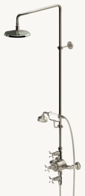 Waterworks Easton Classic Three Cross Handle Exposed Thermostatic ...