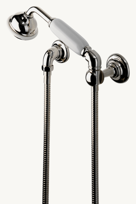 Waterworks Etoile Handshower On Hook With White Porcelain Handle | RH