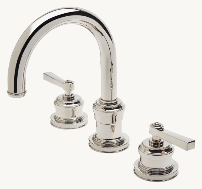 Waterworks Aero Gooseneck Three-Hole Deck-Mounted Lavatory Faucet With ...