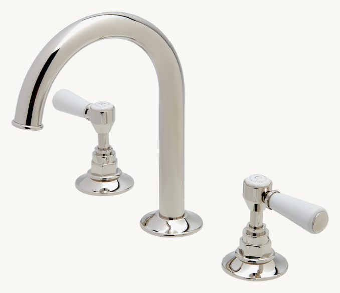 Waterworks Highgate Gooseneck Lavatory Faucet With Porcelain Lever ...