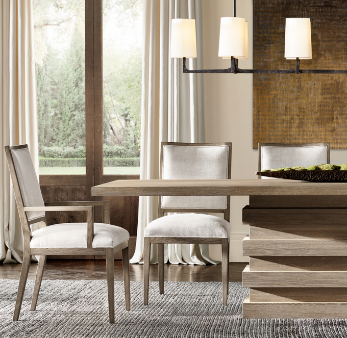 Stacked Rectangular Dining Table RH