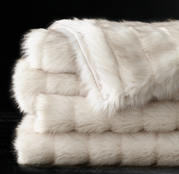 Channel Faux Fur Throw