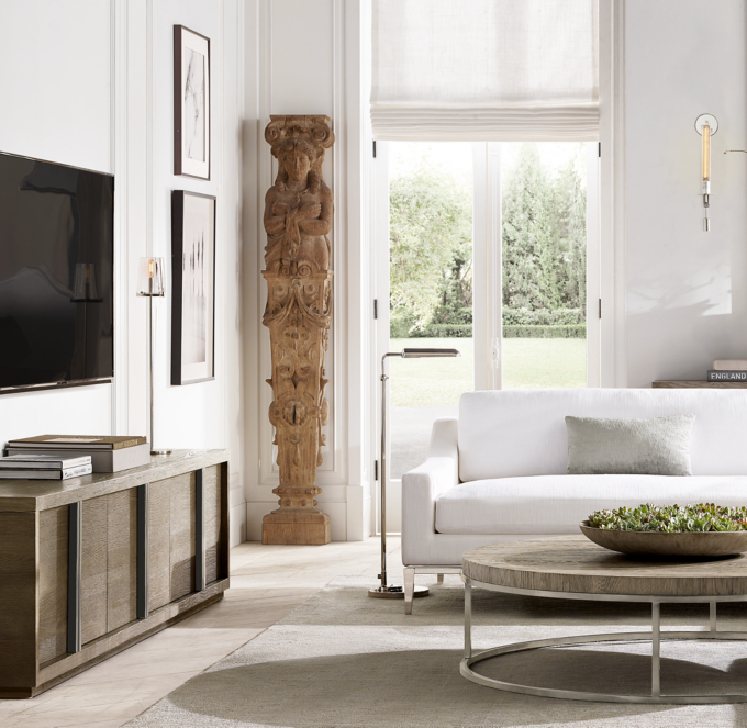 Restoration hardware media console table store