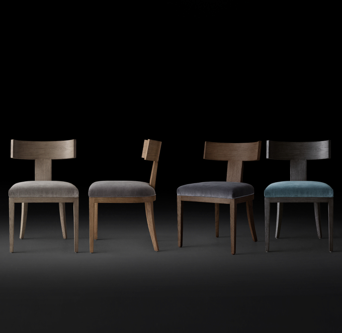 Contemporary Klismos Fabric Dining Side Chair RH