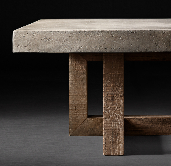 Restoration hardware concrete coffee table store