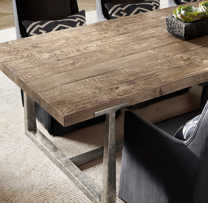 T-Brace Rectangular Extension Dining Table