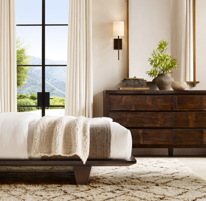 Ribbed Cross-Corner Leaner Mirror