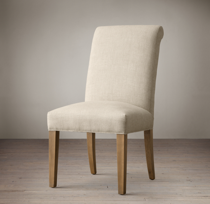 Hudson Roll-Back Fabric Dining Side Chair