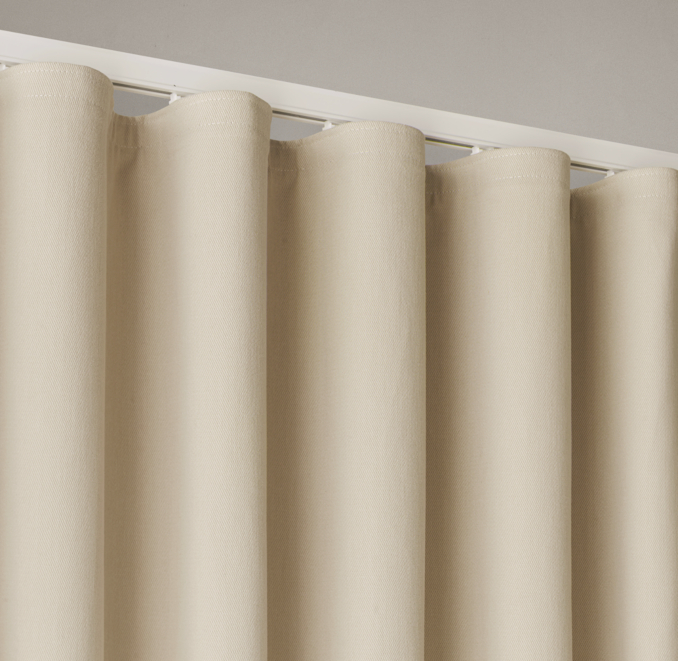 Custom Brushed Cotton Twill Ripple-Fold Drapery