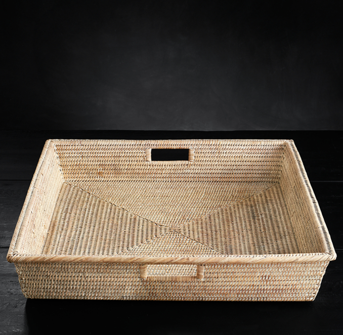 Handwoven Rattan Large Square Tray