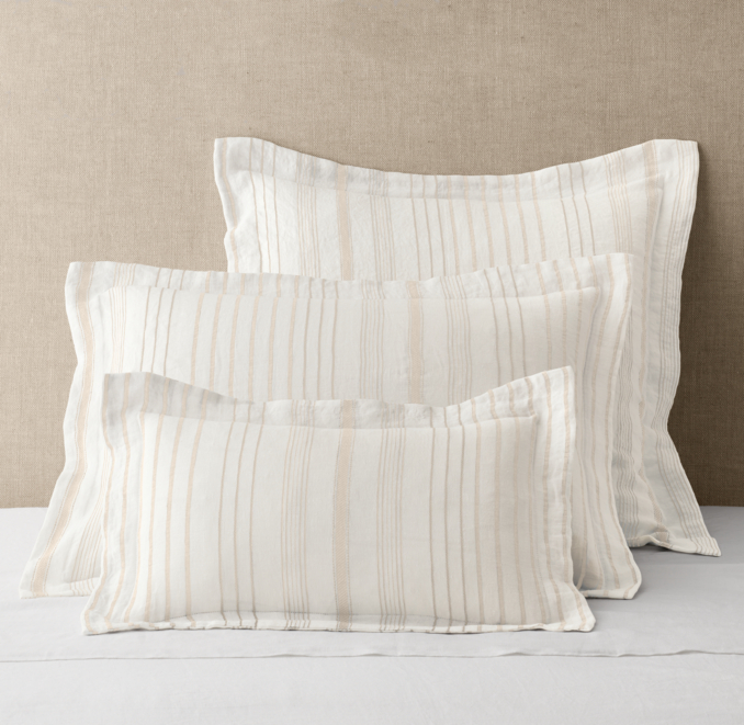 Italian Jacquard Stripe Linen Sham