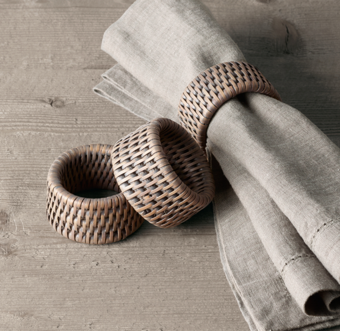 Handwoven Rattan Napkin Ring (Set of 4) | RH