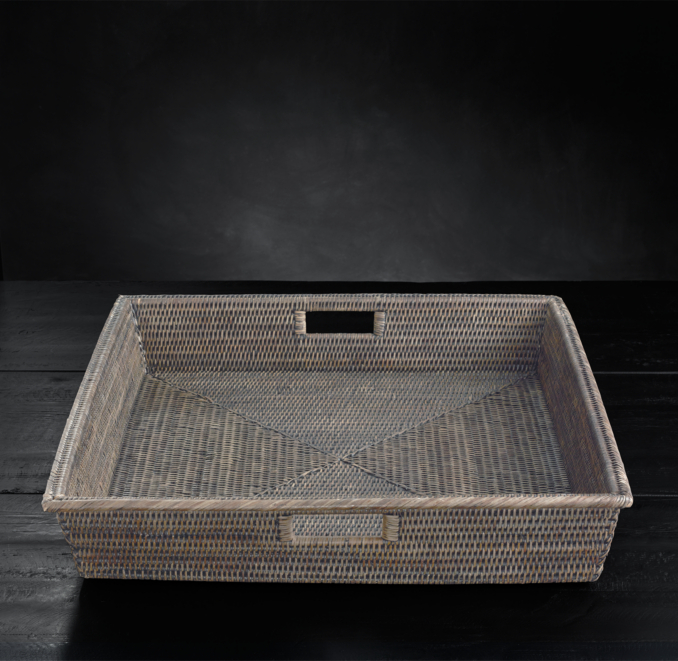 Handwoven Rattan Large Square Tray
