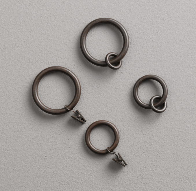 Cast Iron Drapery Rings (Set of 7) - Vintage Bronze