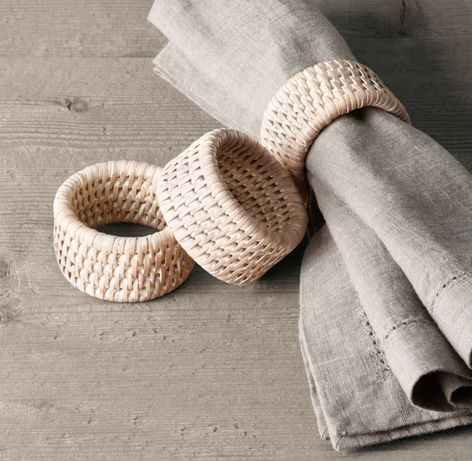 Handwoven Rattan Napkin Ring (Set of 4)