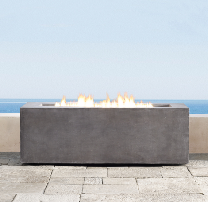 Mendocino Propane Tall Rectangle Fire Table