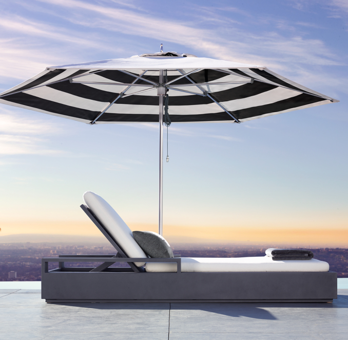 Tuuci® Ocean Master Colorblock Polished Titanium Umbrella - Awning Stripe