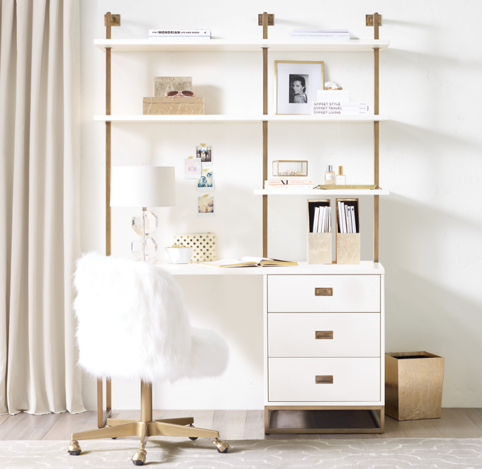 Avalon Single Desk With Shelving RH TEEN