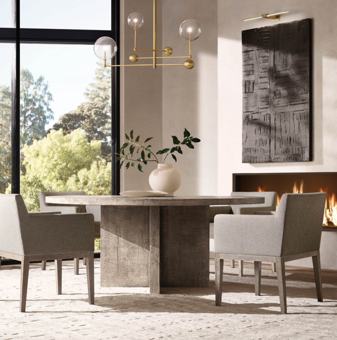 Morgan Track Arm Fabric Dining Armchair
