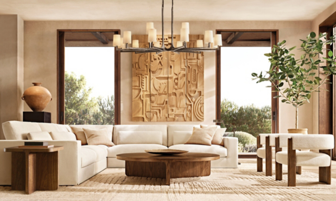 Restoration hardware lugano sectional store