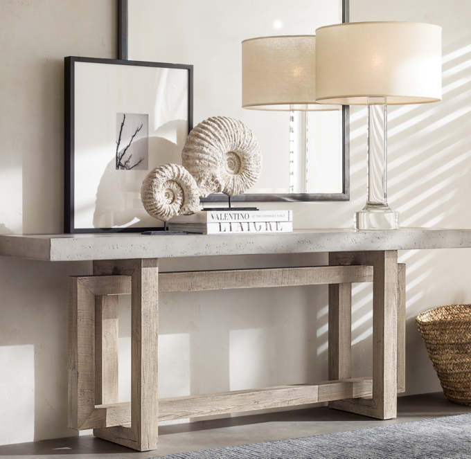 Restoration hardware concrete console table store