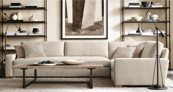 Maxwell Right Arm Bench Seat L Sectional