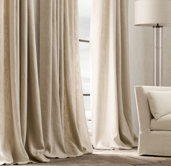Belgian Textured Linen Drapery Collection | RH