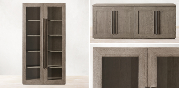 Restoration Hardware Cabinet 1631 48" McKenzie Alder Cabinet