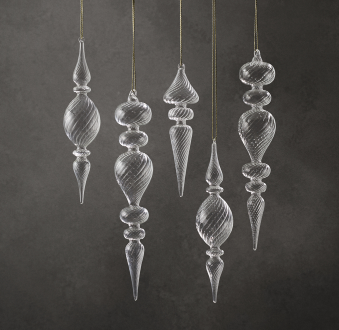 Artisan Handblown Glass Swirl Finial Collection