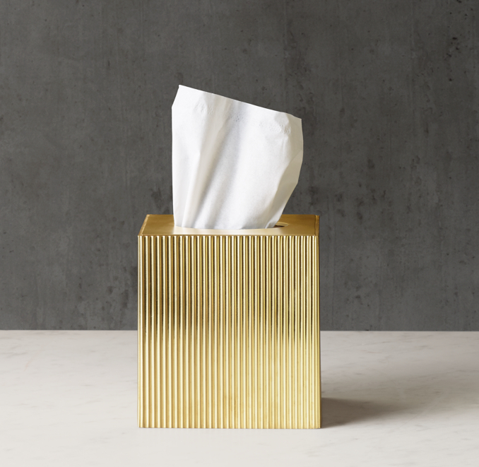 Ribbed Metal Tissue Cover