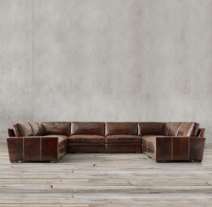 Maxwell Modular Leather U-Sofa Sectional | RH