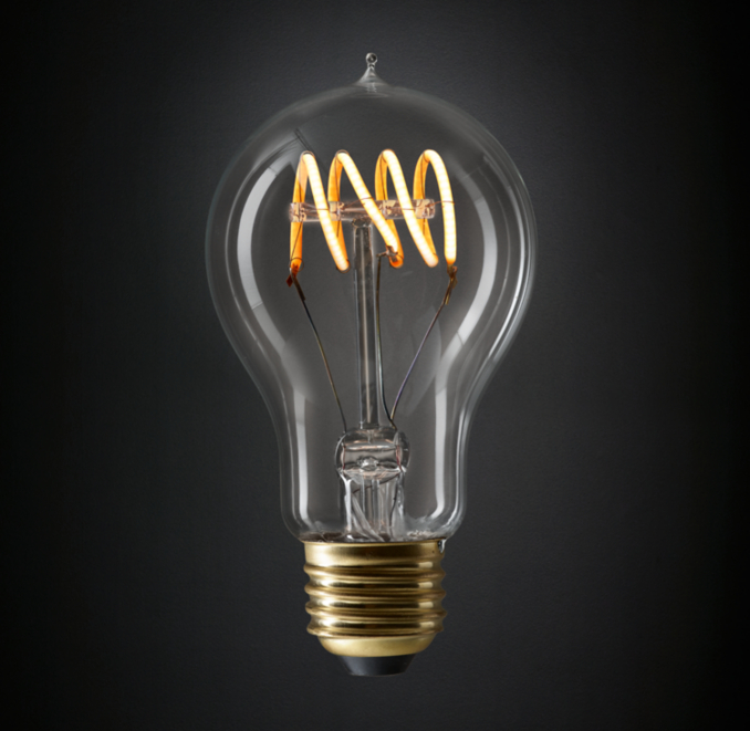A19 Amber E26 Quad-Loop Filament LED Bulb