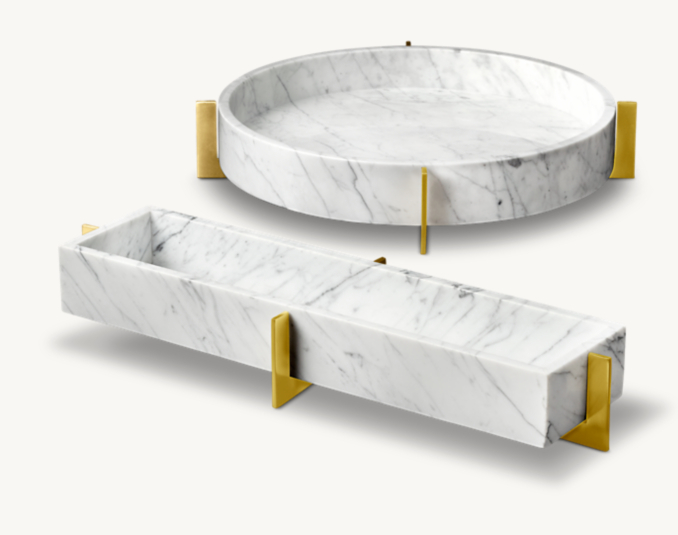 Mataro Marble and Brass Trough Collection | RH