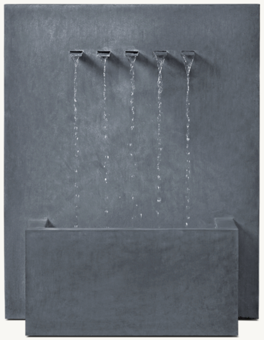 Modernist Wall Fountain 5-Spout Trough | RH