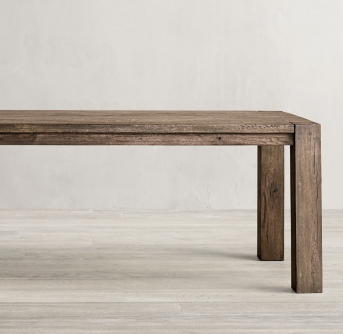 Reclaimed Russian Oak Parsons Rectangular Extension Dining Table