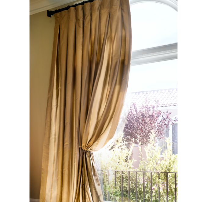 Silk Satin-Stripe Drapery