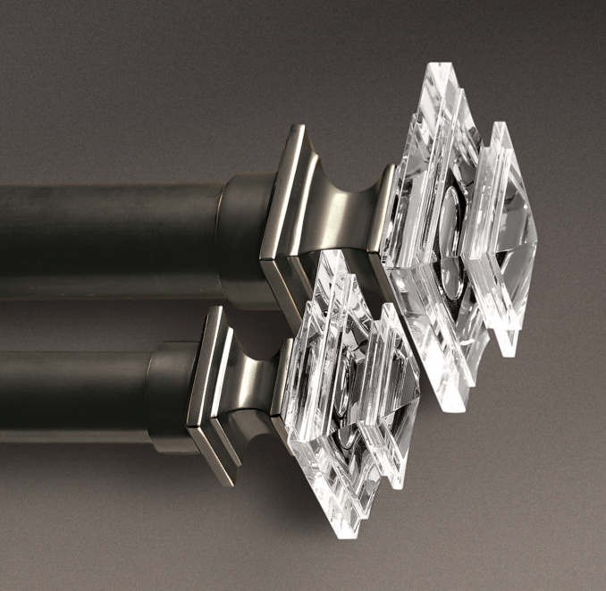 Estate Crystal Square Finials (Set of 2) | RH