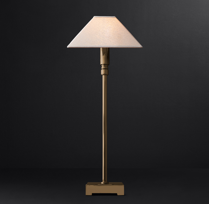 Pyramid Linen Shade Telescoping Table Lamp