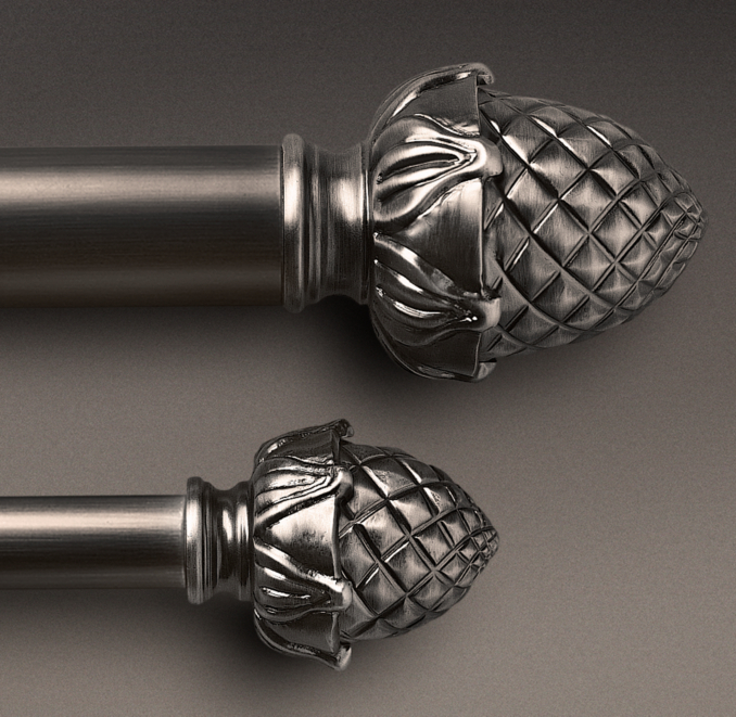 Classic Pineapple Finial & Rod Set | RH